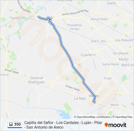 Ruta 350: horarios, paradas y mapas - Moreno (Actualizado)