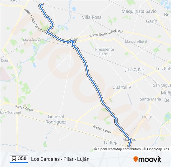Ruta 350: horarios, paradas y mapas - Moreno (Actualizado)