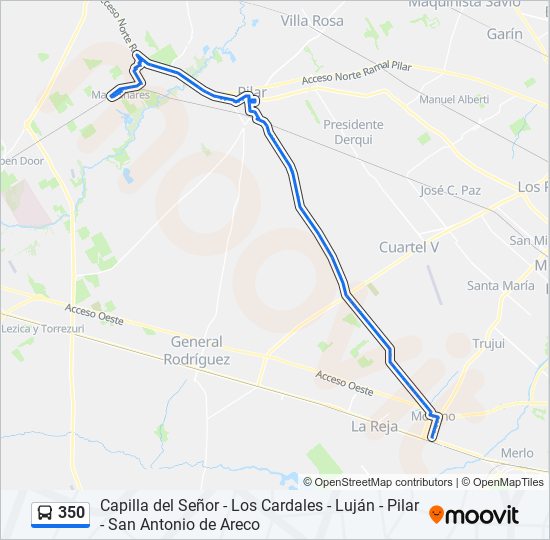 Ruta 350: horarios, paradas y mapas - Moreno (Actualizado)