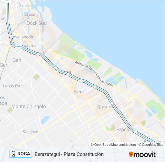 Ruta ROCA: horarios, paradas y mapas - Berazategui - Plaza Constitución ...