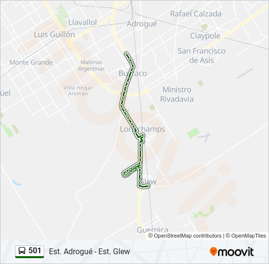 Ruta 501: horarios, paradas y mapas - Est. Glew (Actualizado)