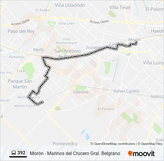 Ruta 392: horarios, paradas y mapas - Moron (Actualizado)