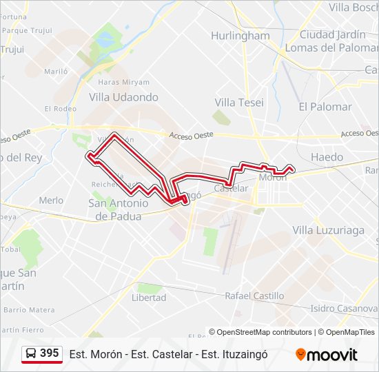 Ruta 395: horarios, paradas y mapas - Est. Morón - Est. Castelar - Est ...