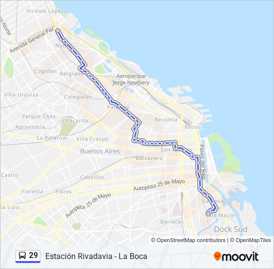 Ruta 29: horarios, paradas y mapas - Estación Rivadavia - La Boca ...