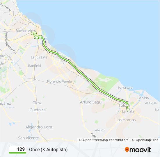 Ruta 129: horarios, paradas y mapas - Once (X Autopista) (Actualizado)