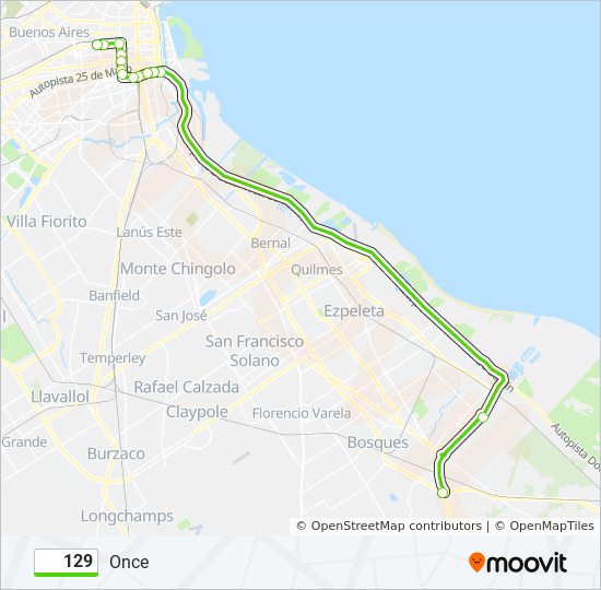 Ruta 129: horarios, paradas y mapas - Once (Actualizado)
