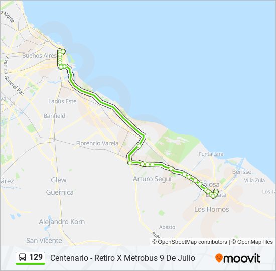 Ruta 129: horarios, paradas y mapas - Centenario - Retiro X Metrobus 9 De Julio (Actualizado)