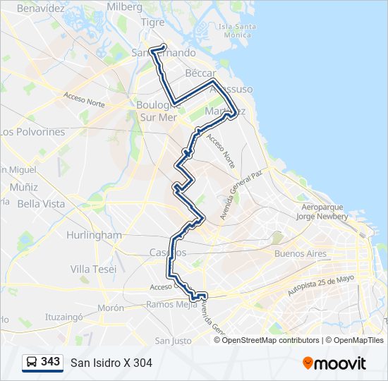 343 Route: Schedules, Stops & Maps - San Isidro X 304 (Updated)