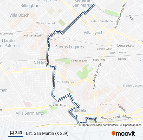 343 Route: Schedules, Stops & Maps - Est. San Martin (X 289) (Updated)