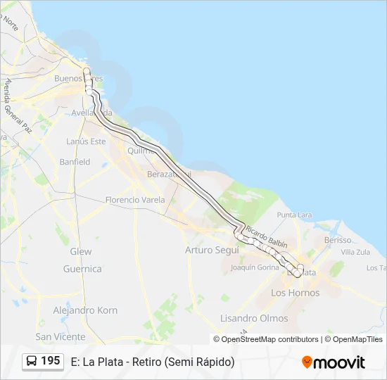 Ruta 195: horarios, paradas y mapas - E: La Plata - Retiro (Semi Rápido ...