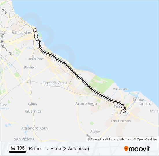 Ruta 195: horarios, paradas y mapas - Retiro - La Plata (X Autopista ...