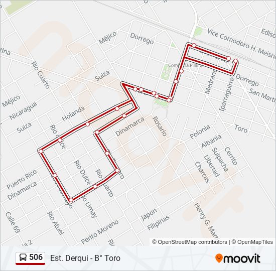 Ruta 506: horarios, paradas y mapas - Est. Derqui - B° Toro (Actualizado)