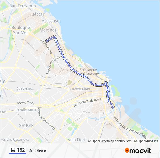 152 Route: Schedules, Stops & Maps - A: Olivos (Updated)