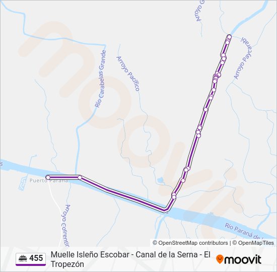 455 Route: Schedules, Stops & Maps - Puerto Paraná‎→El Tropezón (Updated)