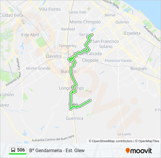 Ruta 506: horarios, paradas y mapas - San Jose (Por Hospital) (Actualizado)