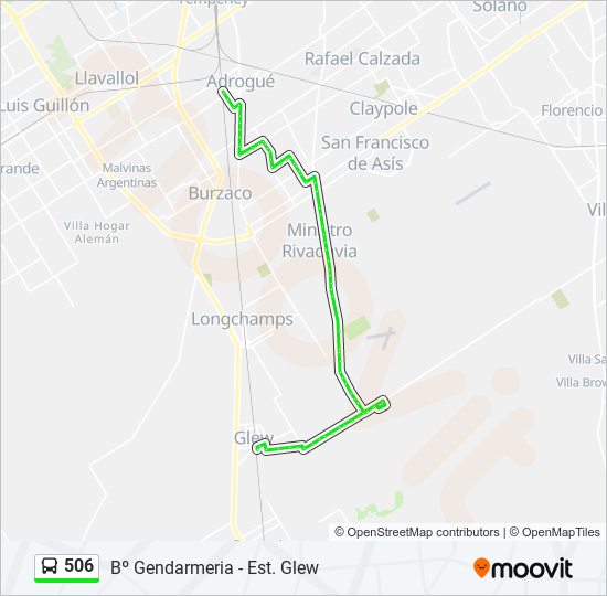 Ruta 506: horarios, paradas y mapas - Glew X Hospital X República ...