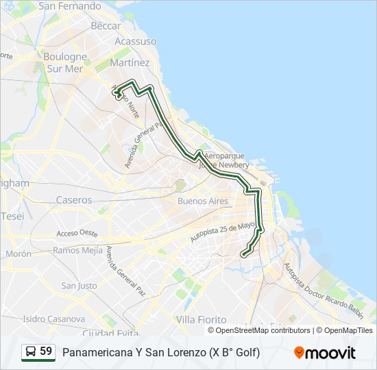 Ruta 59: horarios, paradas y mapas - Panamericana Y San Lorenzo (X B ...