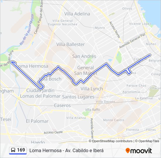 Ruta 169: horarios, paradas y mapas - Loma Hermosa - Av. Cabildo E ...