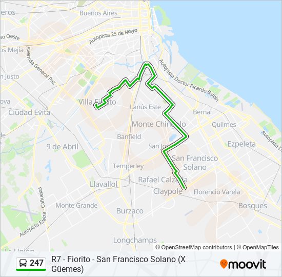 Ruta 247: horarios, paradas y mapas - R7 - Fiorito - San Francisco ...