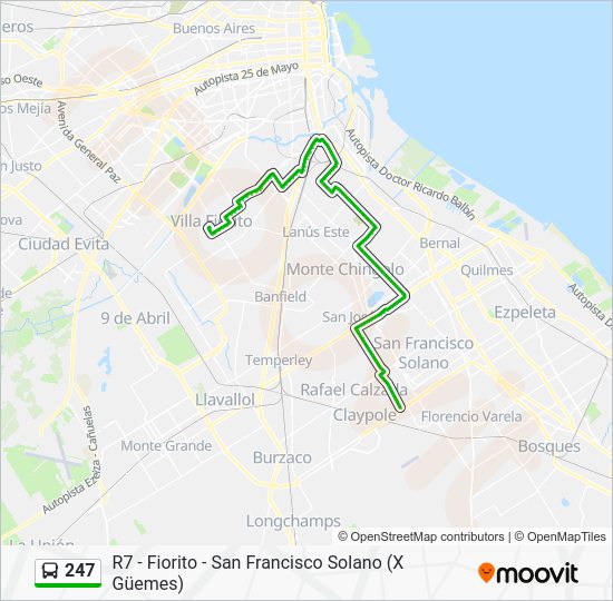 Ruta 247: horarios, paradas y mapas - R7 - Fiorito - San Francisco ...