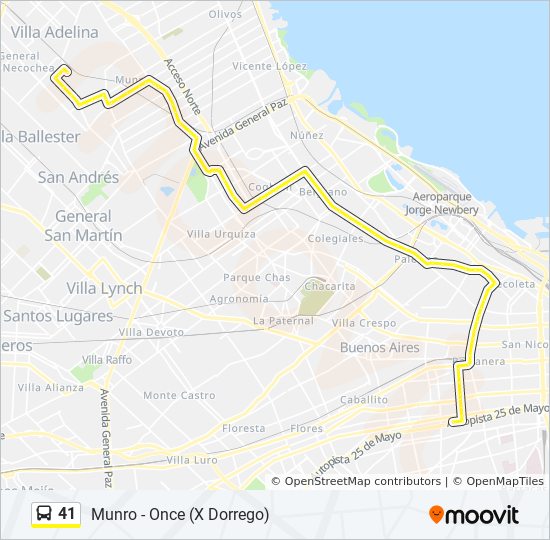 Ruta 41: horarios, paradas y mapas - Munro - Once (X Dorrego) (Actualizado)
