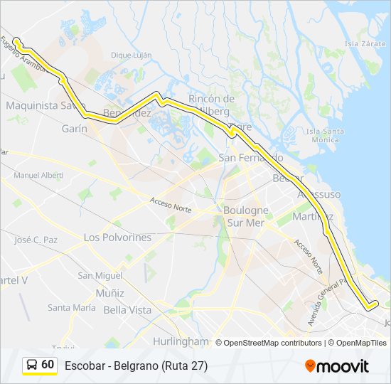 Ruta 60: horarios, paradas y mapas - Escobar - Belgrano (Ruta 27 ...