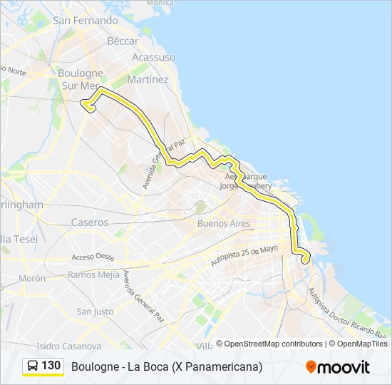 Ruta 130: horarios, paradas y mapas - Boulogne - La Boca (X ...