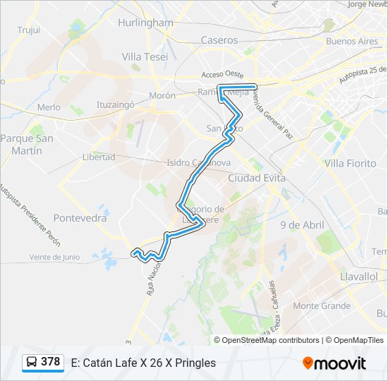 378 Route: Schedules, Stops & Maps - E: Catán Lafe X 26 X Pringles ...