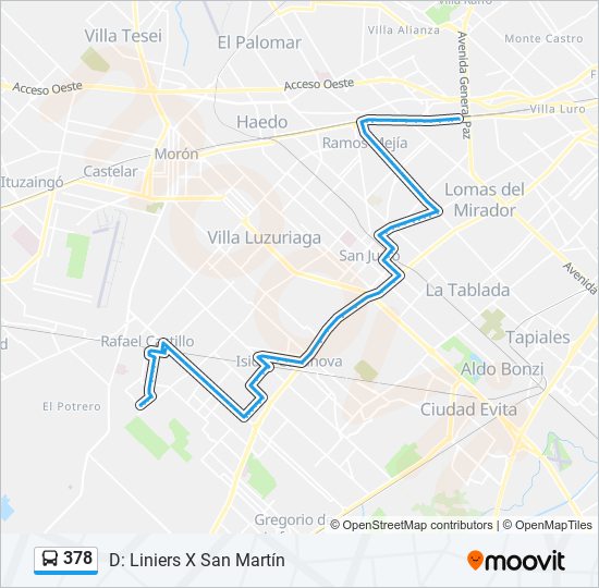 Ruta 378: horarios, paradas y mapas - D: Liniers X San Martín (Actualizado)