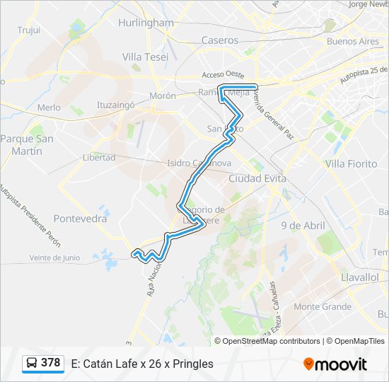 378 Route: Schedules, Stops & Maps - E: Catán Lafe x 26 x Pringles ...