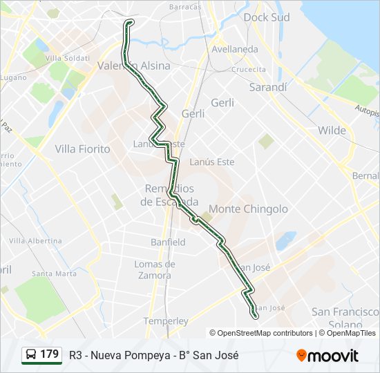Ruta 179: horarios, paradas y mapas - R3 - Nueva Pompeya - B° San José ...