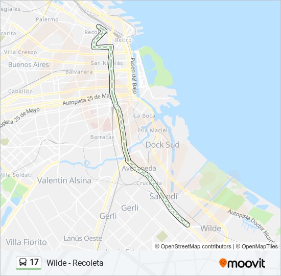 Ruta 17: horarios, paradas y mapas - Parque Dominico - Recoleta ...