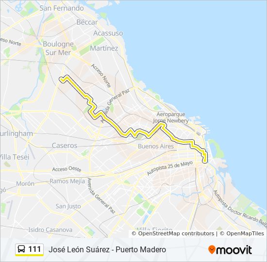 Ruta 111: horarios, paradas y mapas - José León Suárez - Puerto Madero ...