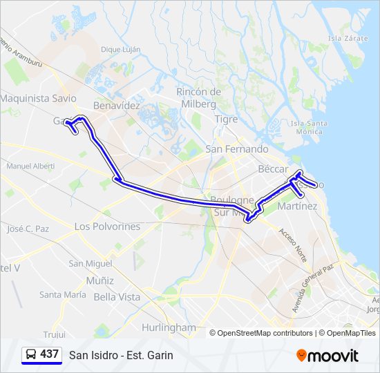 Ruta 437: horarios, paradas y mapas - Garin - San Isidro Bajo (Actualizado)