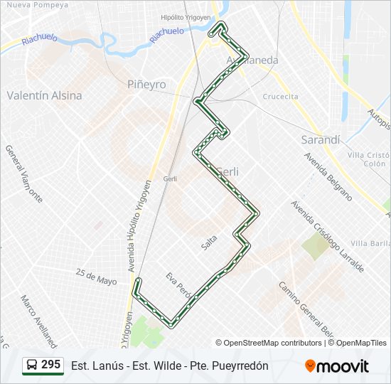 Ruta 295: horarios, paradas y mapas - R4 - Est. Lanús - Pte. Pueyrredón ...