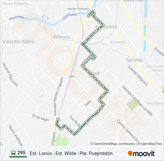 Ruta 295: horarios, paradas y mapas - R4 - Est. Lanús - Pte. Pueyrredón ...