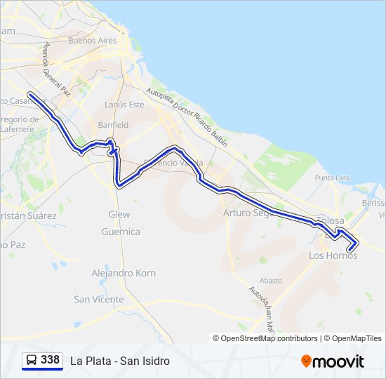 Ruta 338: horarios, paradas y mapas - San Justo - La Plata (X Adrogue ...