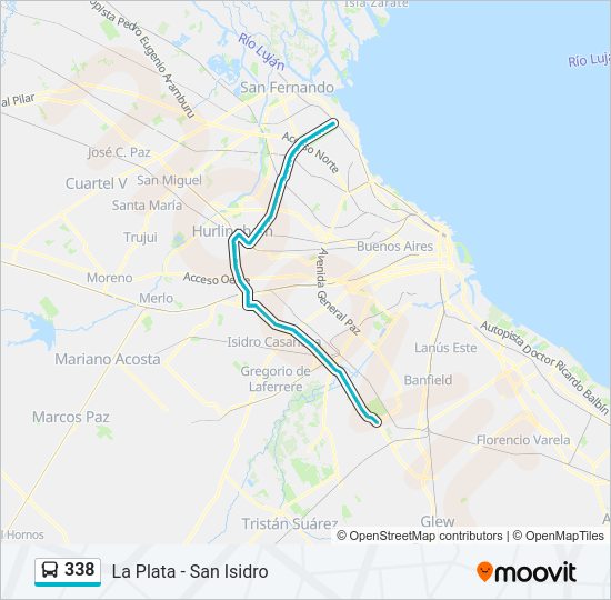 338 Route: Schedules, Stops & Maps - A: Cruce Lomas x Hurlingham (Updated)