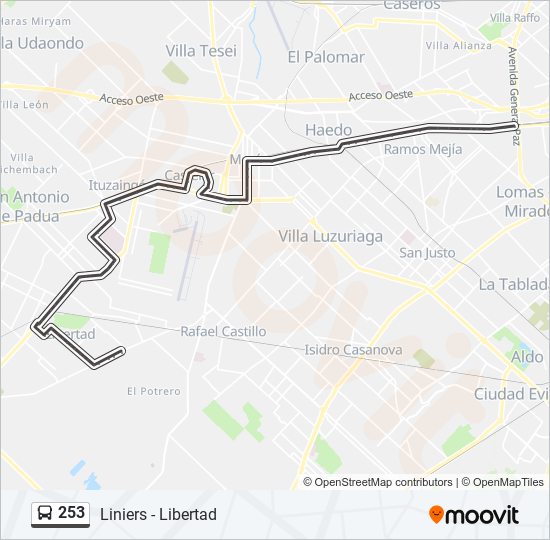Ruta 253: horarios, paradas y mapas - Liniers - Libertad (Actualizado)