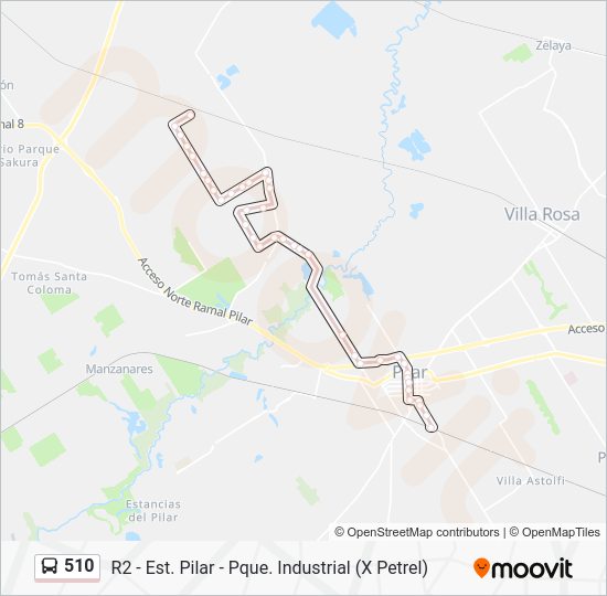 510 Route: Schedules, Stops & Maps - R2 - Est. Pilar - Pque. Industrial ...