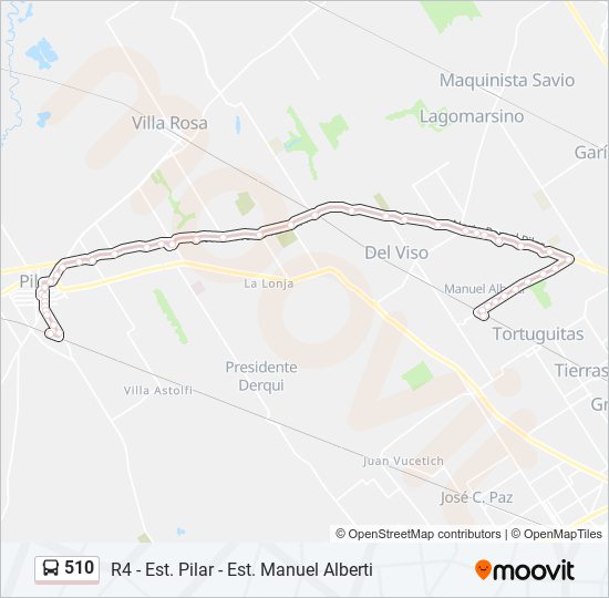 Ruta 510: horarios, paradas y mapas - R4 - Est. Pilar - Est. Manuel ...