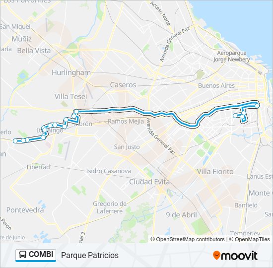 Ruta combi: horarios, paradas y mapas - Parque Patricios (Actualizado)