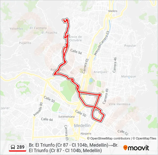 Ruta 289: horarios, paradas y mapas - Br. El Triunfo (Cr 87 - Cl 104b ...