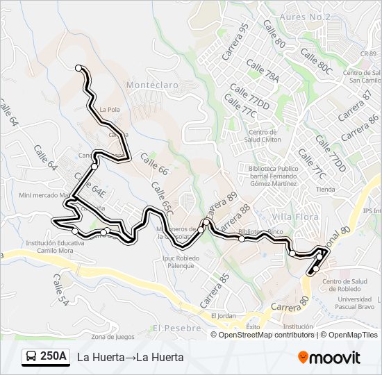Ruta 250a: horarios, paradas y mapas - La Huerta‎→La Huerta (Actualizado)