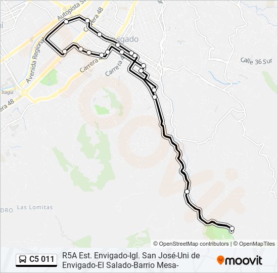 c5 011 Route: Schedules, Stops & Maps - Autopista Sur 59a, Estación ...