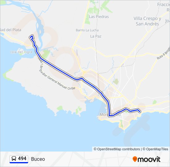 Ruta 494: horarios, paradas y mapas - Buceo (Actualizado)