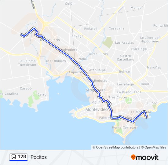 128 Route: Schedules, Stops & Maps - Pocitos (Updated)