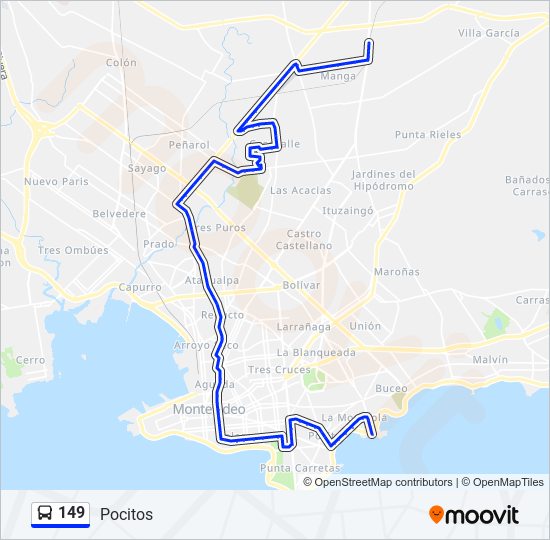 Ruta 149: horarios, paradas y mapas - Pocitos (Actualizado)