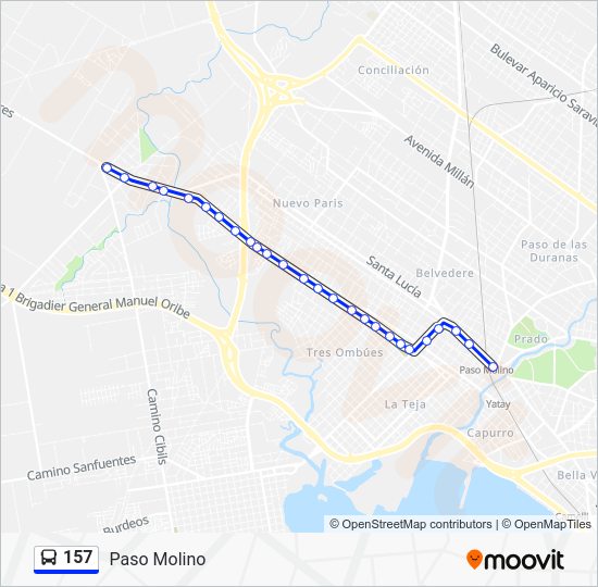Ruta 157: horarios, paradas y mapas - Paso Molino (Actualizado)