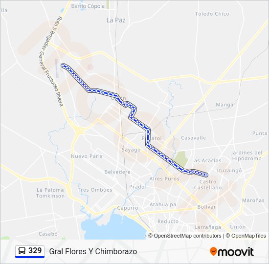 Línea 329: horarios, paradas y mapas - Terminal Central - lucox.cl